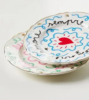 BITOSSI Il Frutto Della Passione Set Of 4 Porcelain Plates - Multicoloured