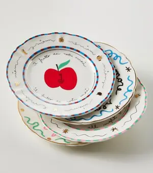 BITOSSI Il Frutto Della Passione Set Of 4 Porcelain Plates - Multicoloured
