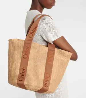 Chloé Woody Large Raffia Basket Bag