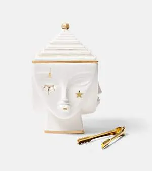 Jonathan Adler Masquerade Porcelain Ice Bucket - White