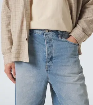 FRAME Distressed Denim Bermuda Shorts