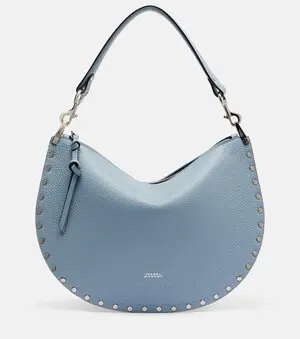 Isabel Marant Étoile Oskan Studded Leather Shoulder Bag Blue