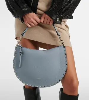 Isabel Marant Étoile Oskan Studded Leather Shoulder Bag - Blue