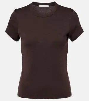 Vince Cotton-blend Crewneck T-shirt - Brown