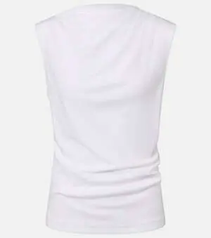 Vince Draped Cotton Jersey Top - White