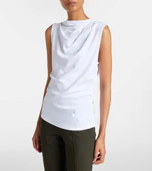 Vince Draped Cotton Jersey Top