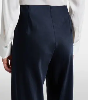 Vince Colette Satin Wide-leg Pants - Blue