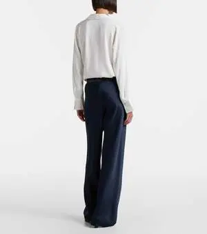Vince Colette Satin Wide-leg Pants - Blue
