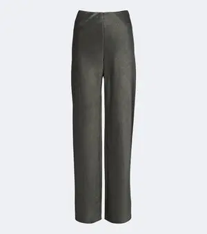 Vince Colette Satin Wide-leg Pants - Green