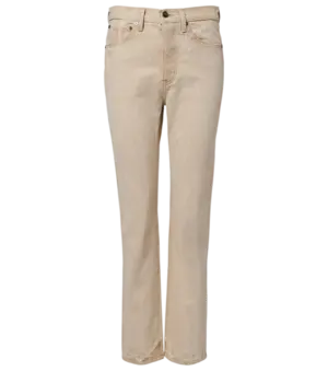 Khaite Finley Cropped Straight Jeans - Beige