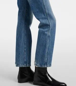 Khaite Finley Cropped Straight Jeans - Blue