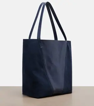 Chloé Tote Bag In Leather And Suede - Blue