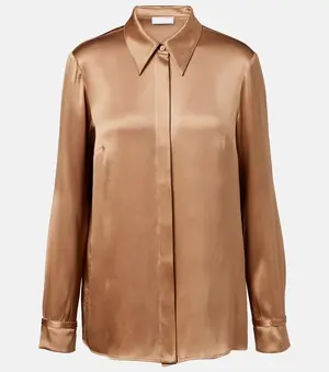 Gabriela Hearst Silk Satin Shirt - Beige