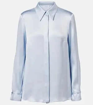 Gabriela Hearst Silk Satin Shirt - Blue
