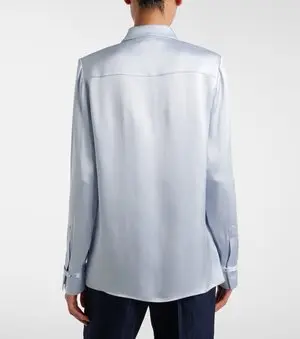 Gabriela Hearst Silk Satin Shirt - Blue