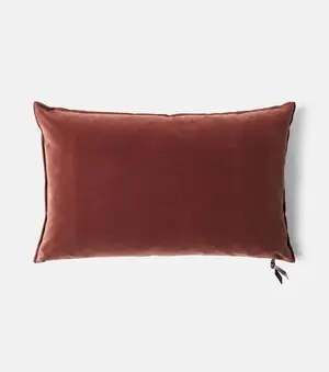 MAISON DE VACANCES Cotton Velour Cushion - Brown