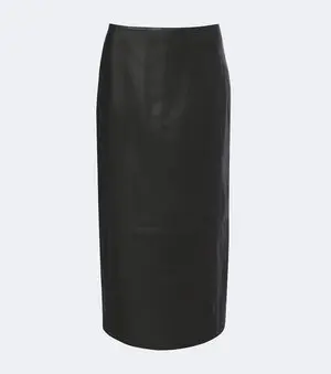 Vince Leather Pencil Skirt - Green