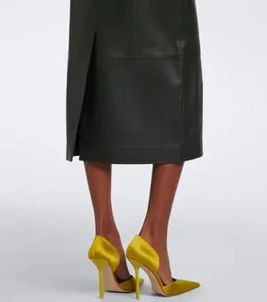 Vince Leather Pencil Skirt - Green