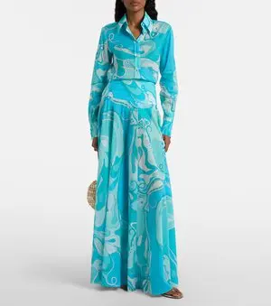 Emilio Pucci Orchidee Cotton Shirt - Blue