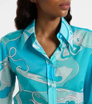Emilio Pucci Orchidee Cotton Shirt - Blue