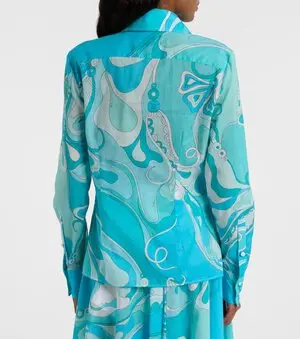 Emilio Pucci Orchidee Cotton Shirt - Blue