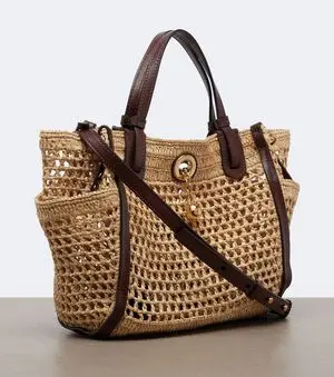 Chloé Iconic Raffia Tote Bag - Beige