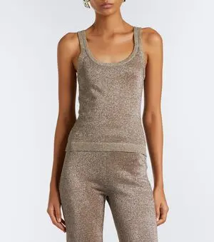 Missoni Knitted Lamé Tank Top - Brown