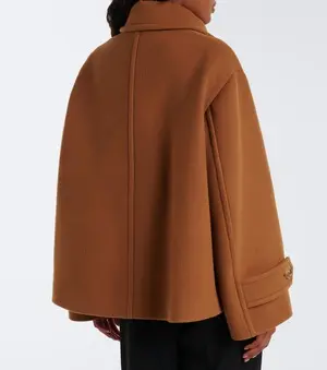 Chloé Oversized Wool-blend Peacoat - Brown