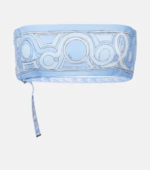 Emilio Pucci Printed Cotton Toile Bandeau Top