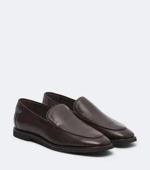 Brunello Cucinelli Monili Leather Loafers - Brown