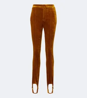 Chloé Velvet Stirrup Pants - Orange