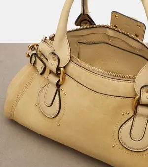 Chloé Paddington Suede Shoulder Bag - Beige