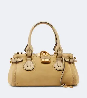 Chloé CHLOÉ Paddington Suede Shoulder Bag Beige