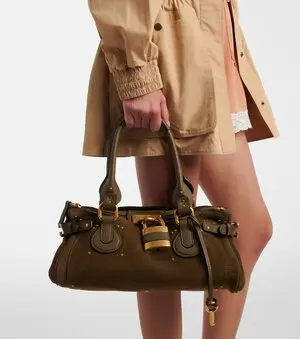 Chloé Paddington Suede Shoulder Bag - Brown
