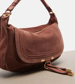 Chloé Marcie Small Suede Shoulder Bag - Brown