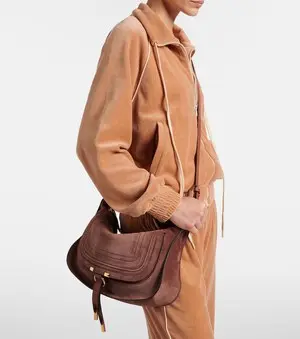 Chloé Marcie Small Suede Shoulder Bag - Brown