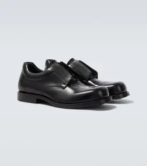 Balenciaga Brushed Leather Derby Shoes - Black