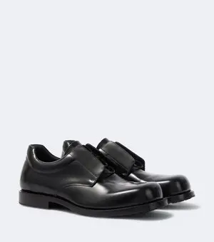 Balenciaga Brushed Leather Derby Shoes - Black