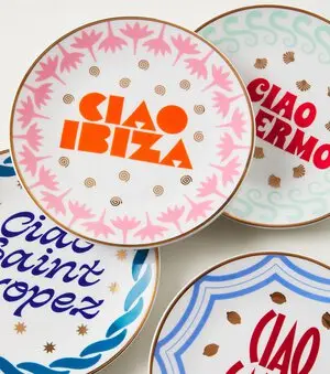 BITOSSI Ciao Mondo Set Of 4 Porcelain Plates