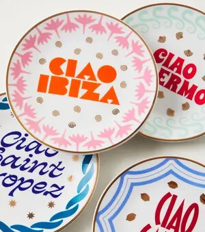 BITOSSI Ciao Mondo Set Of 4 Dessert Plates