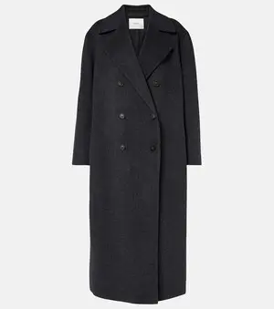 Vince Double-breasted Wool-blend Coat - Grey