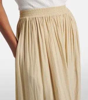 Chloé Pleated Satin Balloon Pants - Green