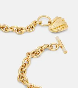 Chloé Pleated Heart Pendant Necklace - Gold