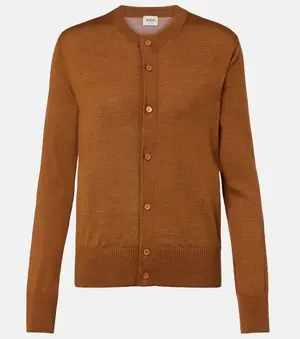 TOD'S Wool And Silk-blend Cardigan - Brown