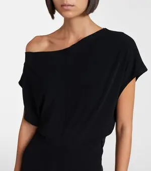 Vince Draped One-shoulder Midi Dress