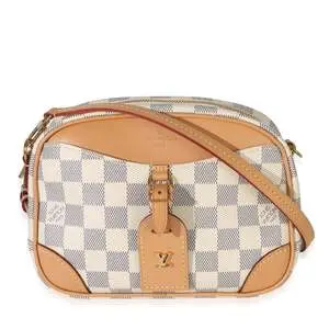 LOUIS VUITTON Damier Azur Deauville Shoulder Bag - White