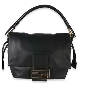 Fendi Nappa Mamma Baguette Shoulder Bag - Black