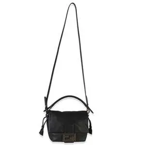 Fendi Nappa Mamma Baguette Shoulder Bag - Black