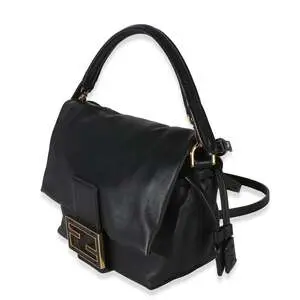 Fendi Nappa Mamma Baguette Shoulder Bag - Black
