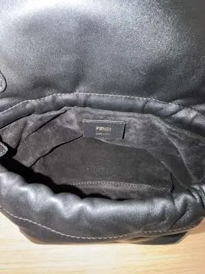 Fendi Nappa Mamma Baguette Shoulder Bag - Black